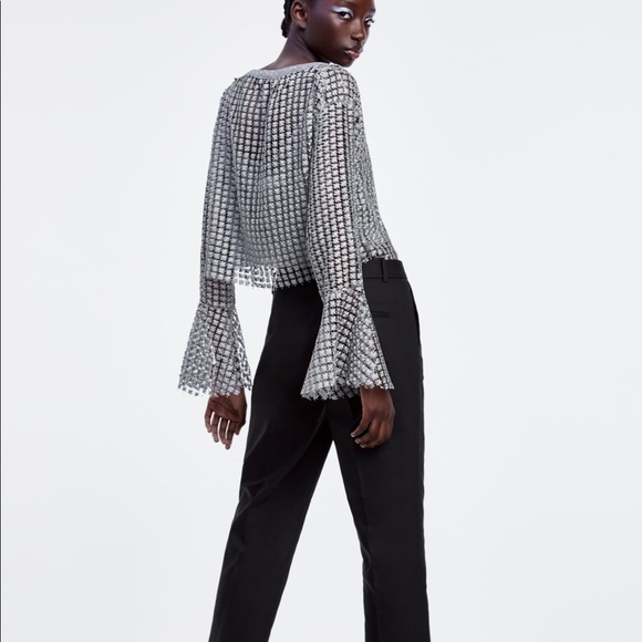 Zara | Tops | Zara Metallic Thread Top | Poshmark